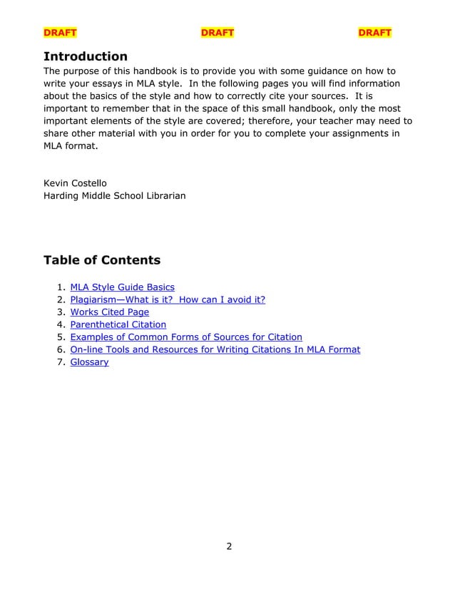 Mla style guide for middle schools -guidelines for making a ...