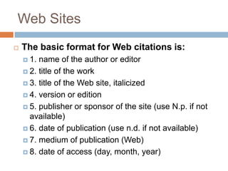 Mla style power point | PPTX