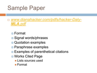 Mla style power point | PPTX