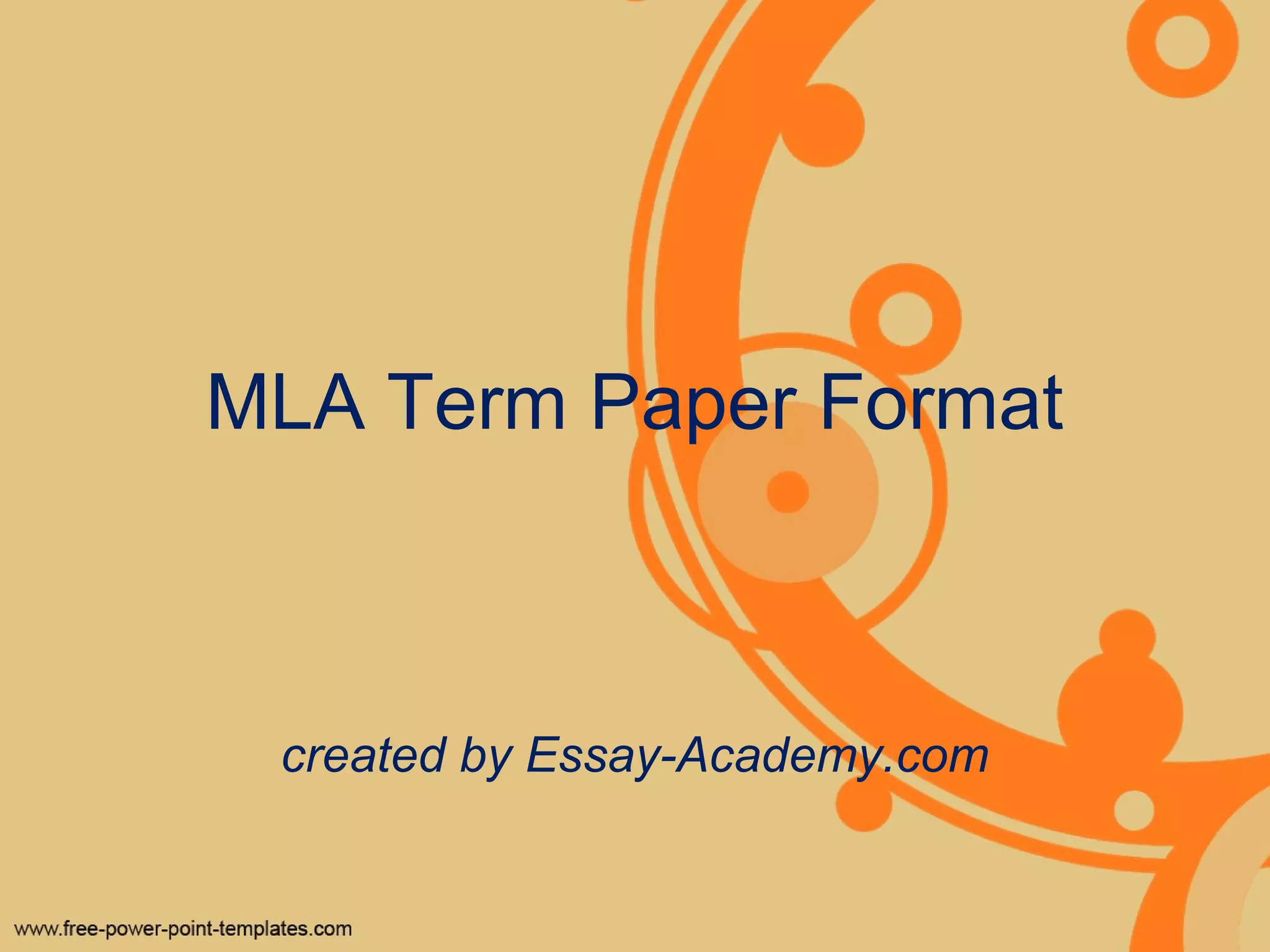 Mla term paper format | PPT