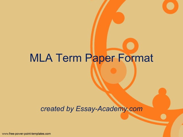 Mla term paper format | PPT
