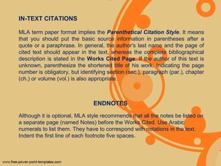 Mla term paper format | PPT