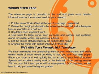 Mla term paper format | PPT