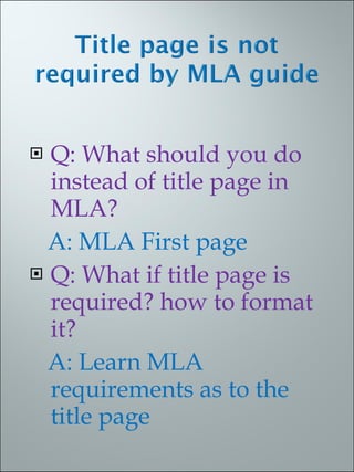 Mla title page step by step | PPT