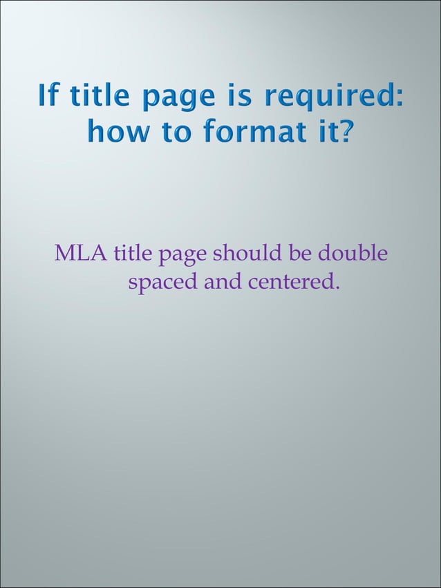 Mla title page step by step | PPT