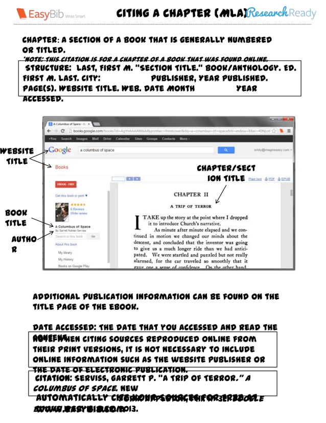 MLA 7 Visual Guide - Chapters | PDF