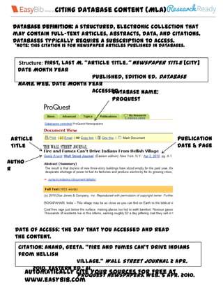 MLA 7 Visual Guide - Databases | PDF