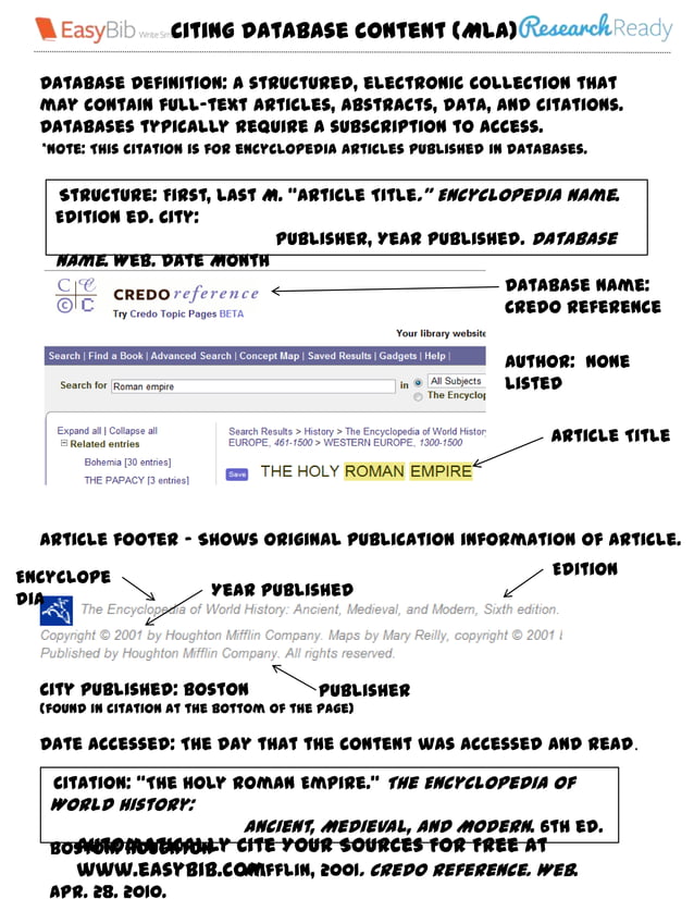 MLA 7 Visual Guide - Databases | PDF