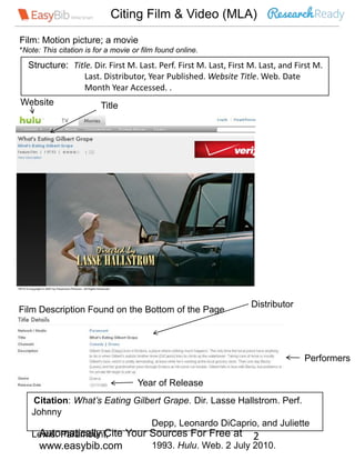 MLA 7 Visual Guide - Films | PDF