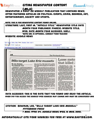 MLA 7 Visual Guide - Newspaper | PDF