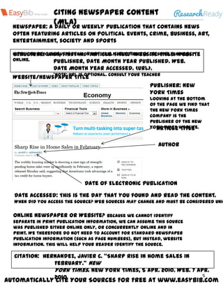 MLA 7 Visual Guide - Newspaper | PPTX
