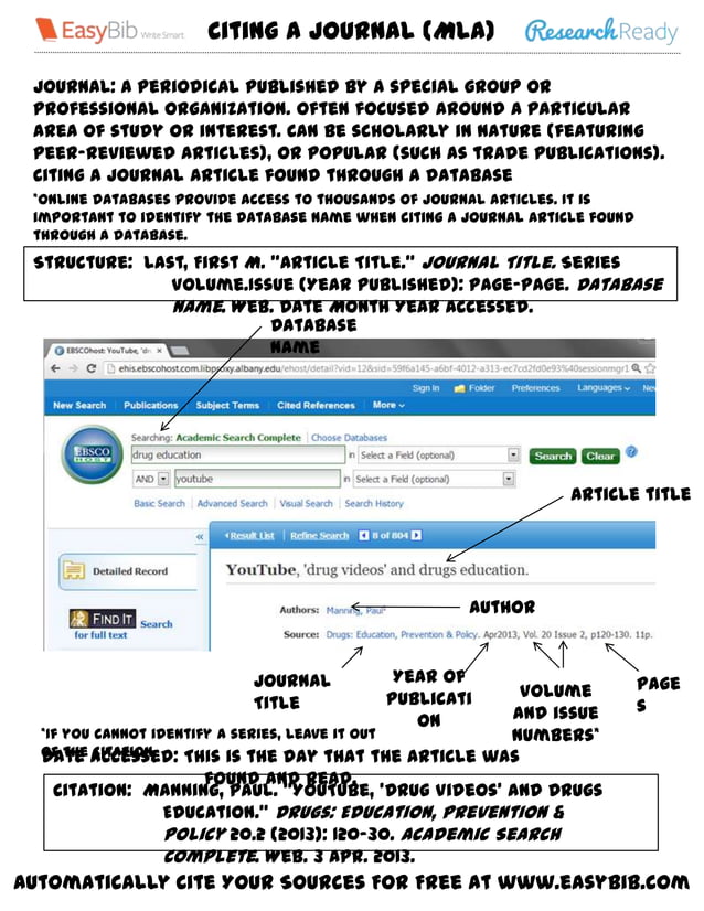 MLA 7 Visual Guide - Journals | PDF