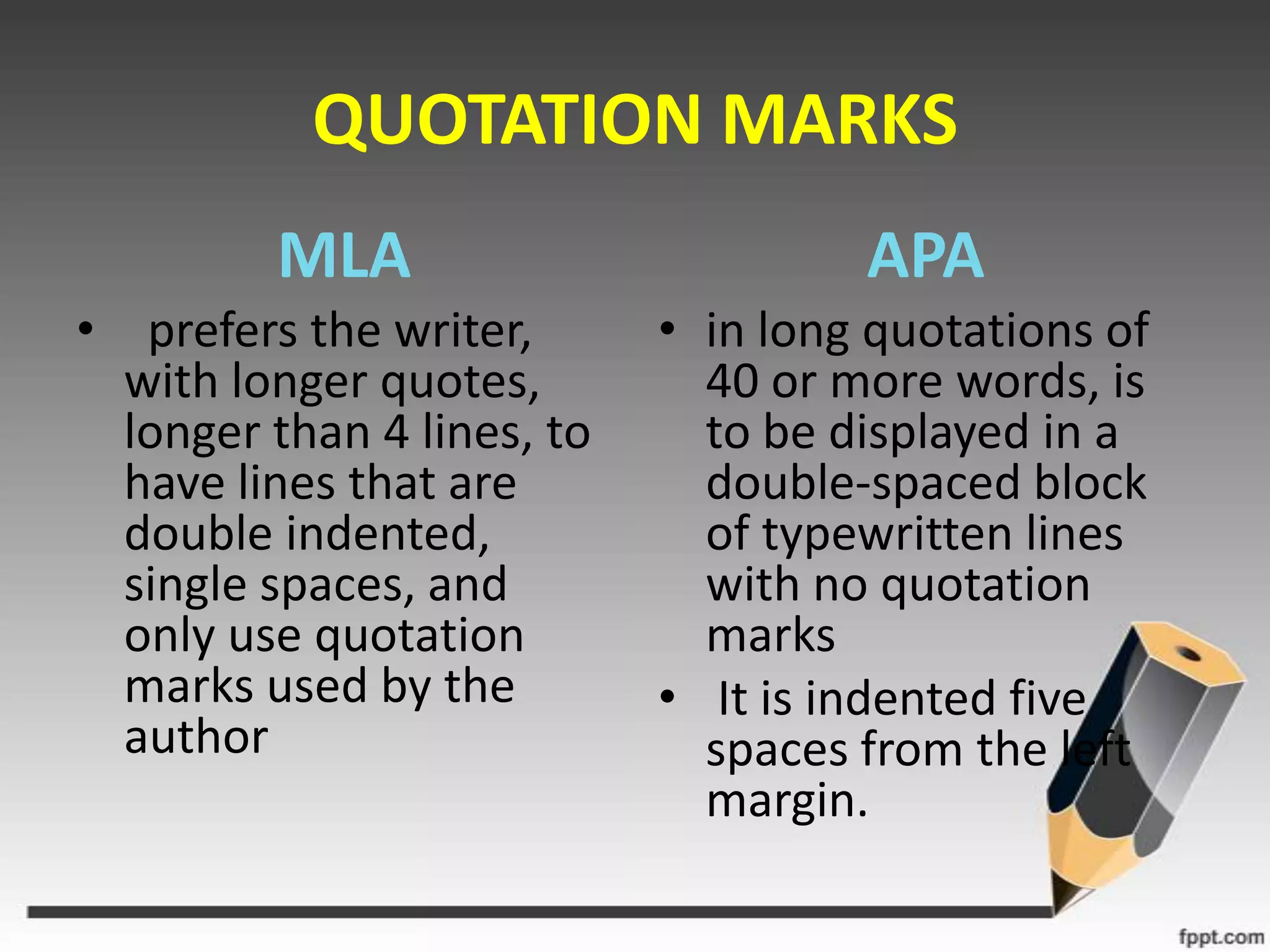 MLA vs APA | PPTX