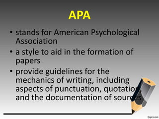 MLA vs APA | PPT | Free Download