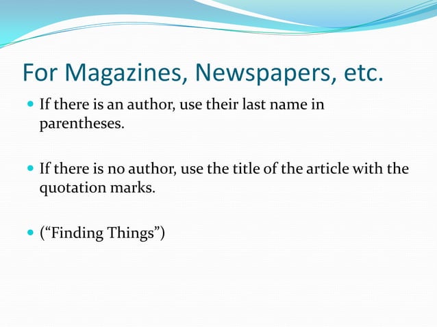 MLA Citations and Formatting Basics | PPT