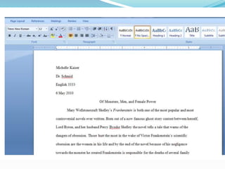 MLA Citations and Formatting Basics | PPT