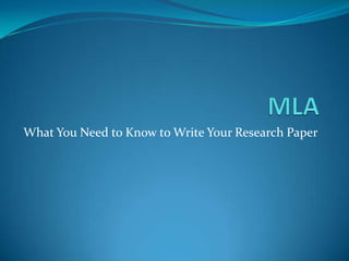 MLA Citations and Formatting Basics | PPT
