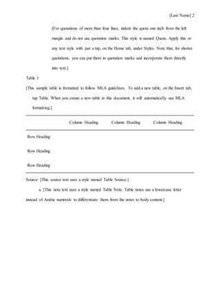 Mla Sample Appendix Sample