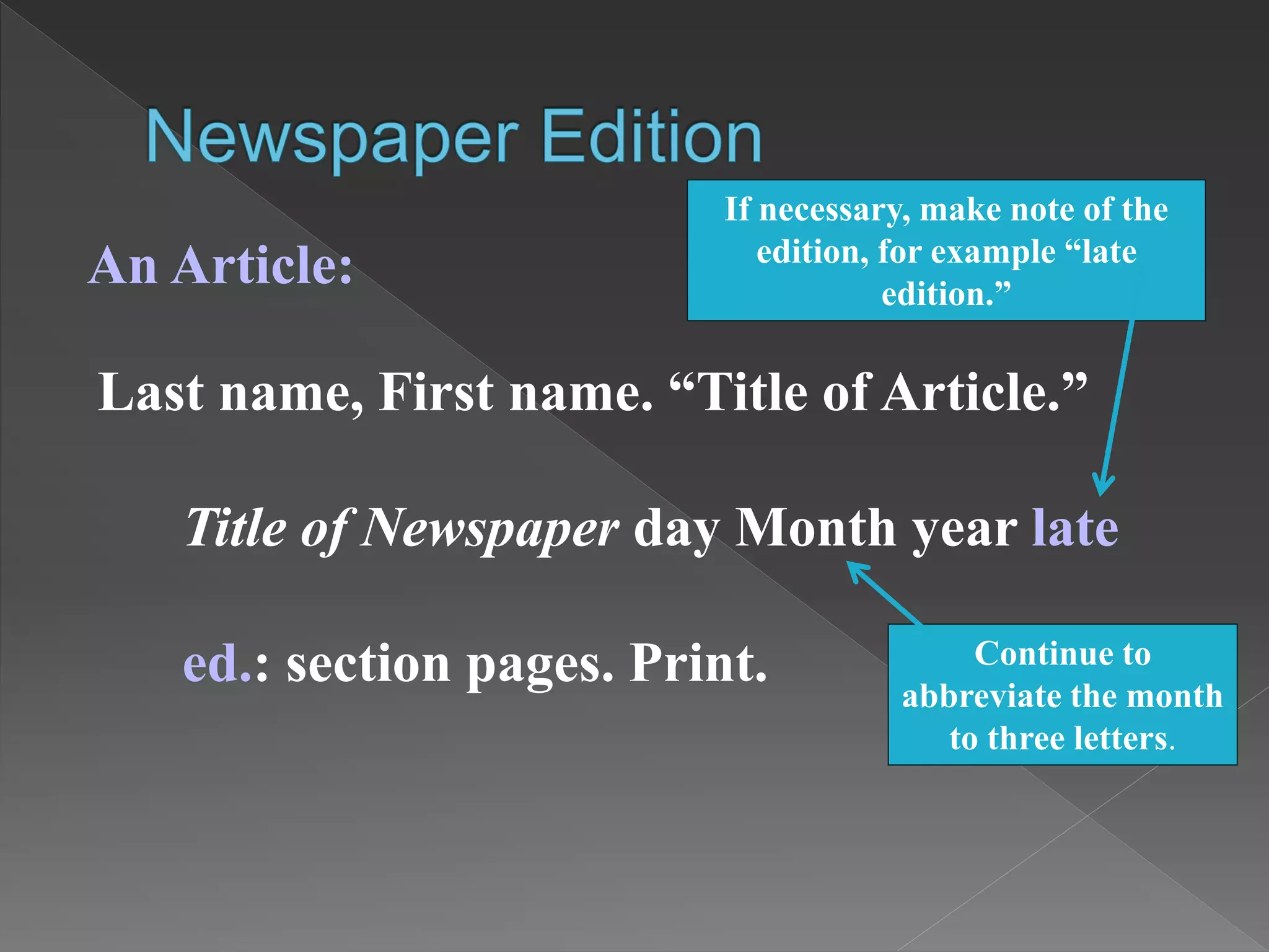 MLA Works Cited | PPT