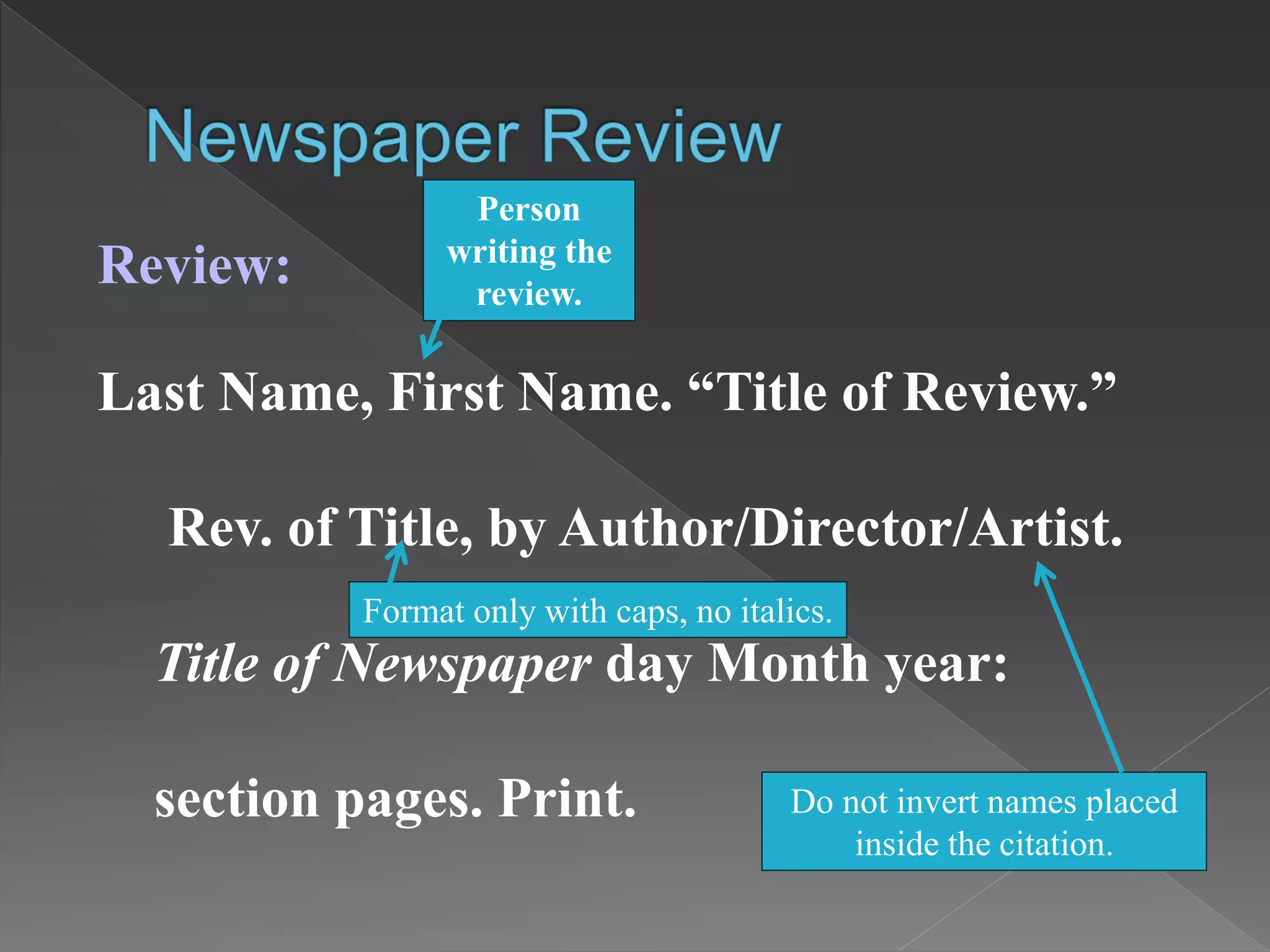 MLA Works Cited | PPT