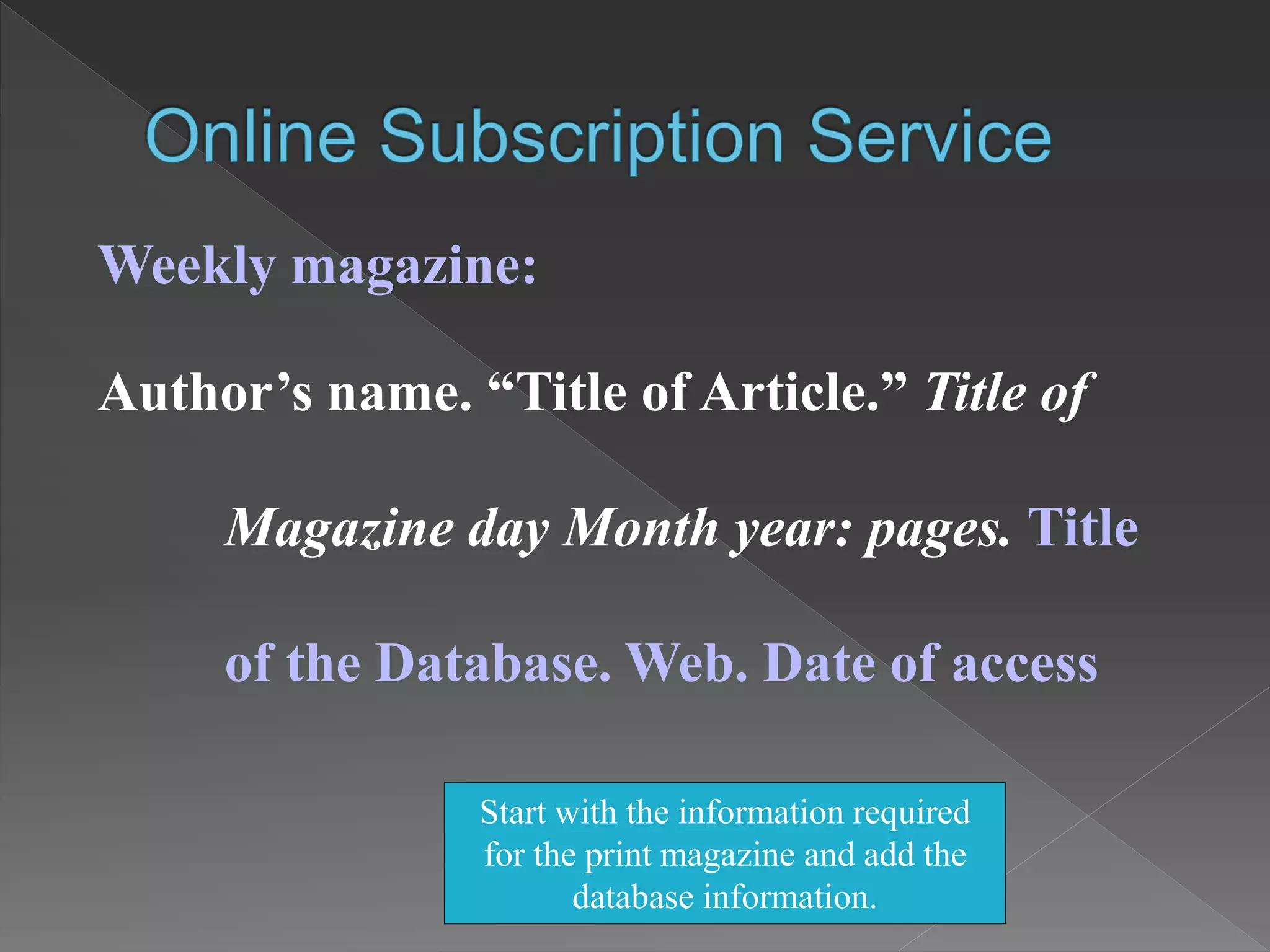 MLA Works Cited | PPT