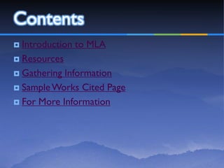 MLA Works Cited | PPT