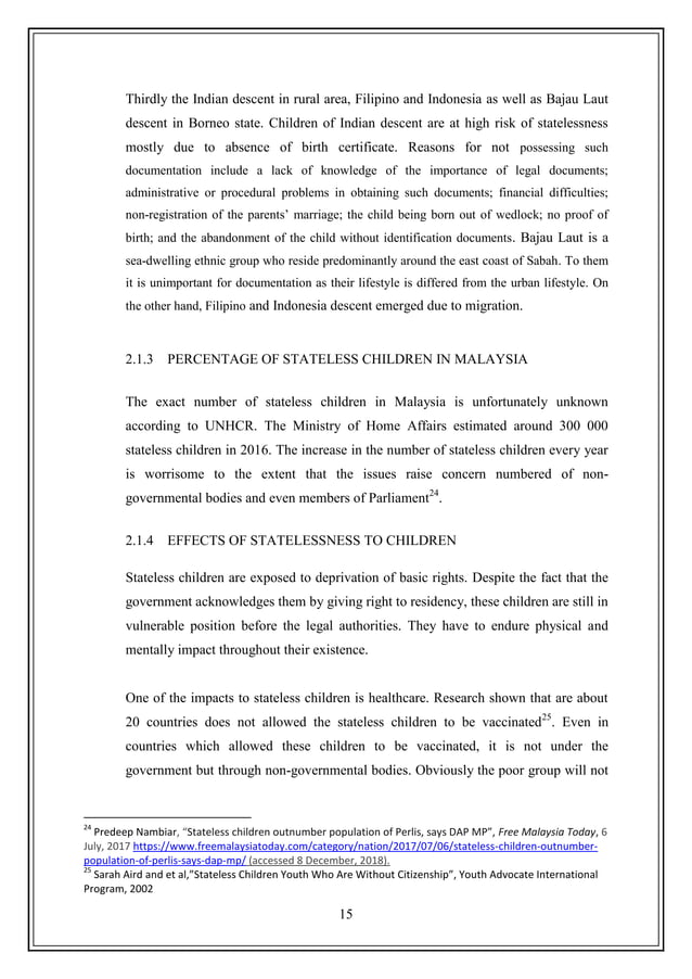 Malaysia stateless children | PDF