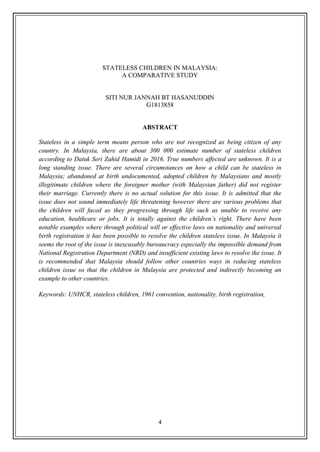 Malaysia stateless children | PDF