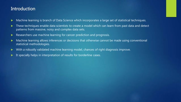 Machine Learning - Breast Cancer Diagnosis | PPTX