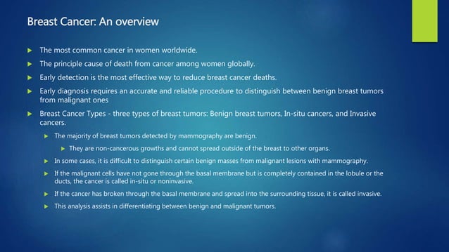 Machine Learning - Breast Cancer Diagnosis | PPTX