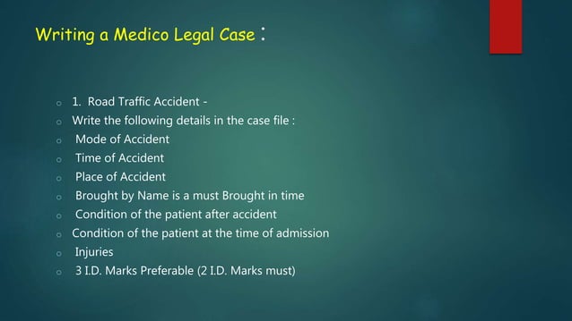 Medico-legal cases | PPTX | Injuries | Diseases and Conditions