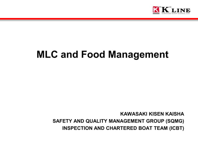 Mlc and food management | PPTX | Food & Drink