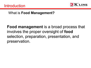 Mlc and food management | PPTX | Food & Drink