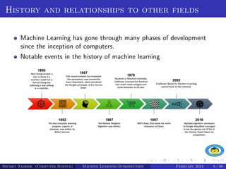 Course Title: Introduction to Machine Learning Chapter, One ...