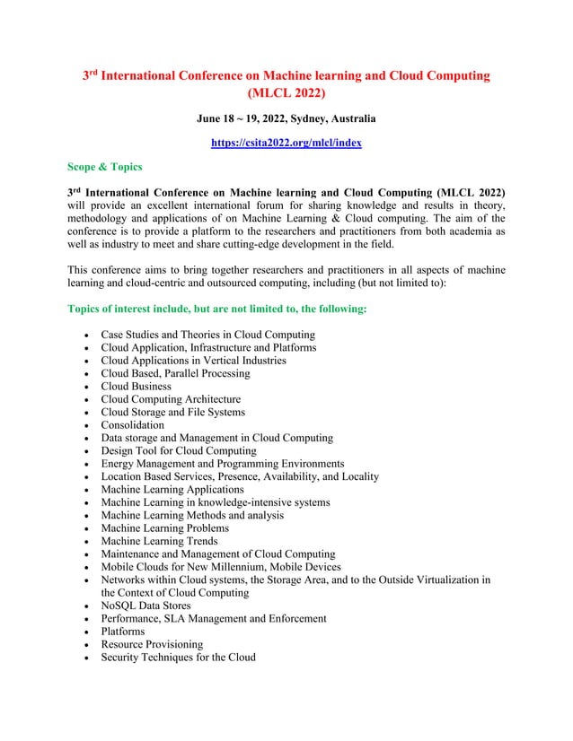 3rd International Conference on Machine learning and Cloud Computing ...