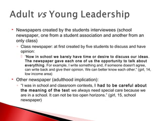 School newspapers as capital of political understanding | PPT