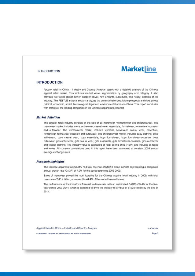 MarketLine's Country and Analysis Brochure | PDF