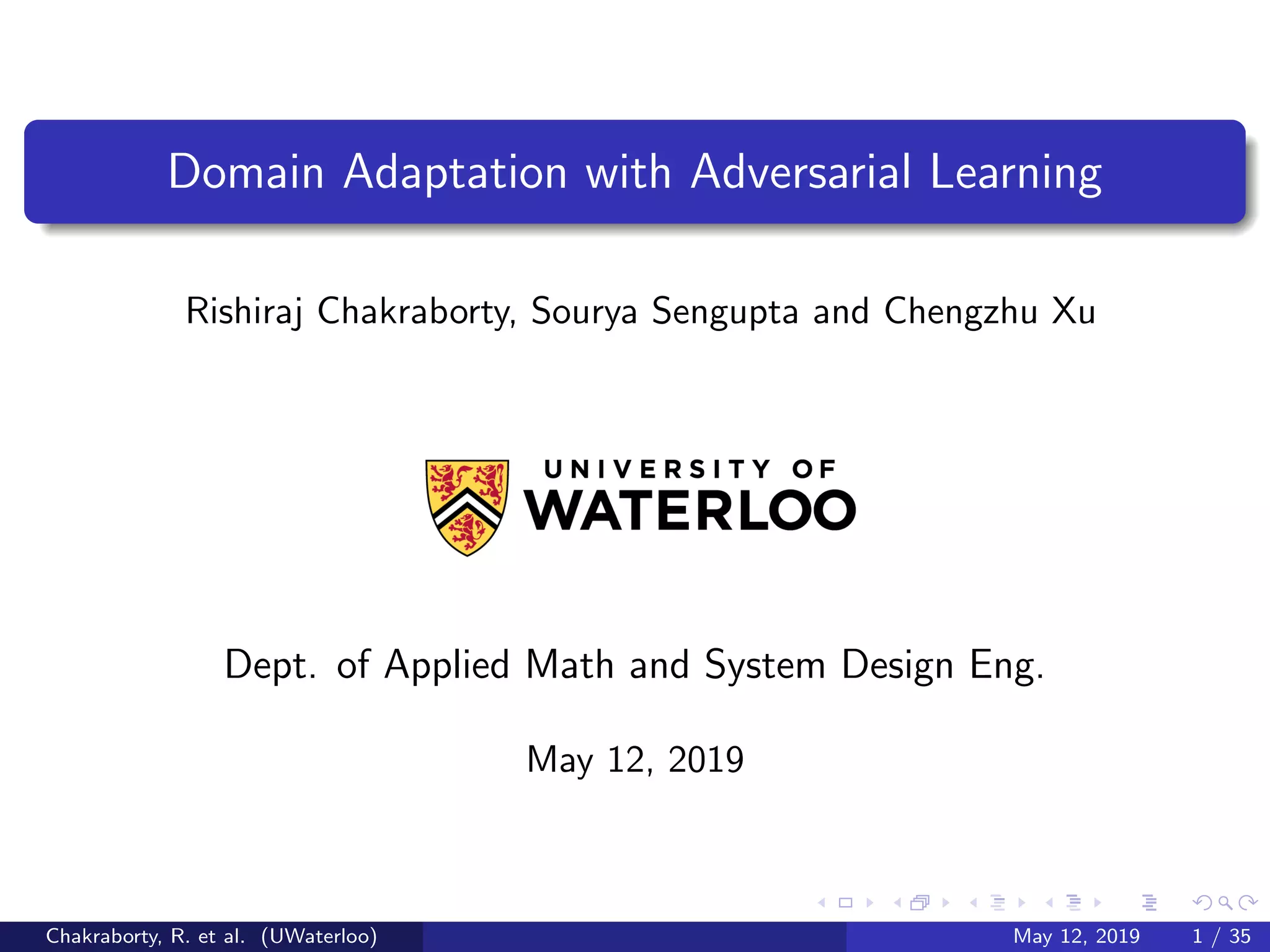 Deep Domain Adaptation Using Adversarial Learning And Gan Ppt