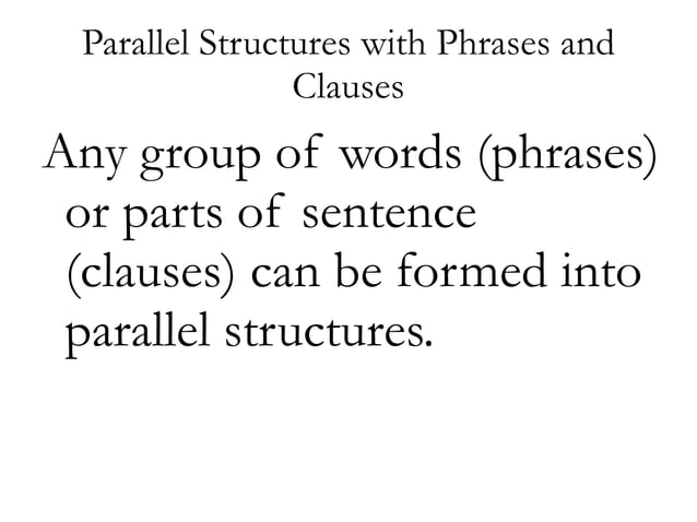 Mlc parallel structureintro | PPT