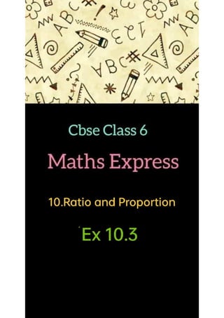 ratio and proportion class 6 pdf | PDF | Educational Assessment | Education