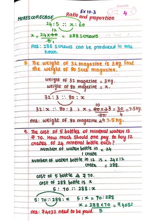 ratio and proportion class 6 pdf | PDF | Educational Assessment | Education
