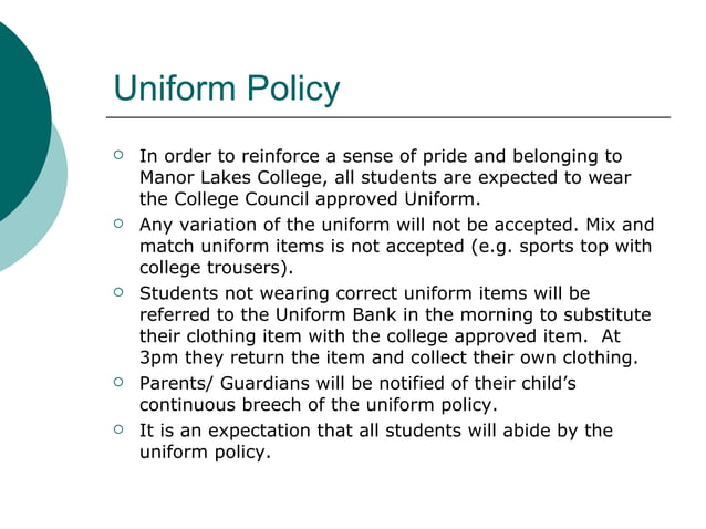 MLC Uniform Information | PPT
