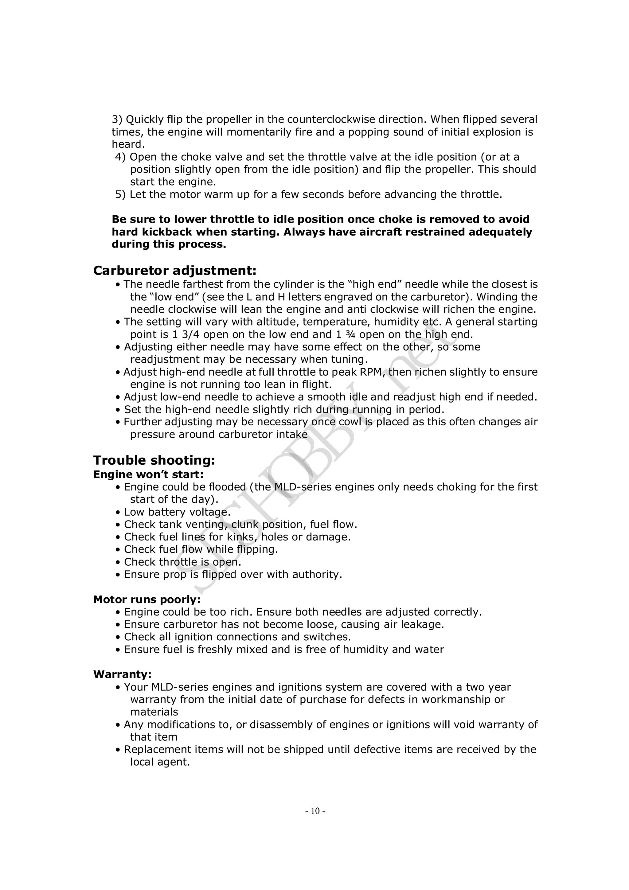 Mld35 engine manual from sdshobby.net