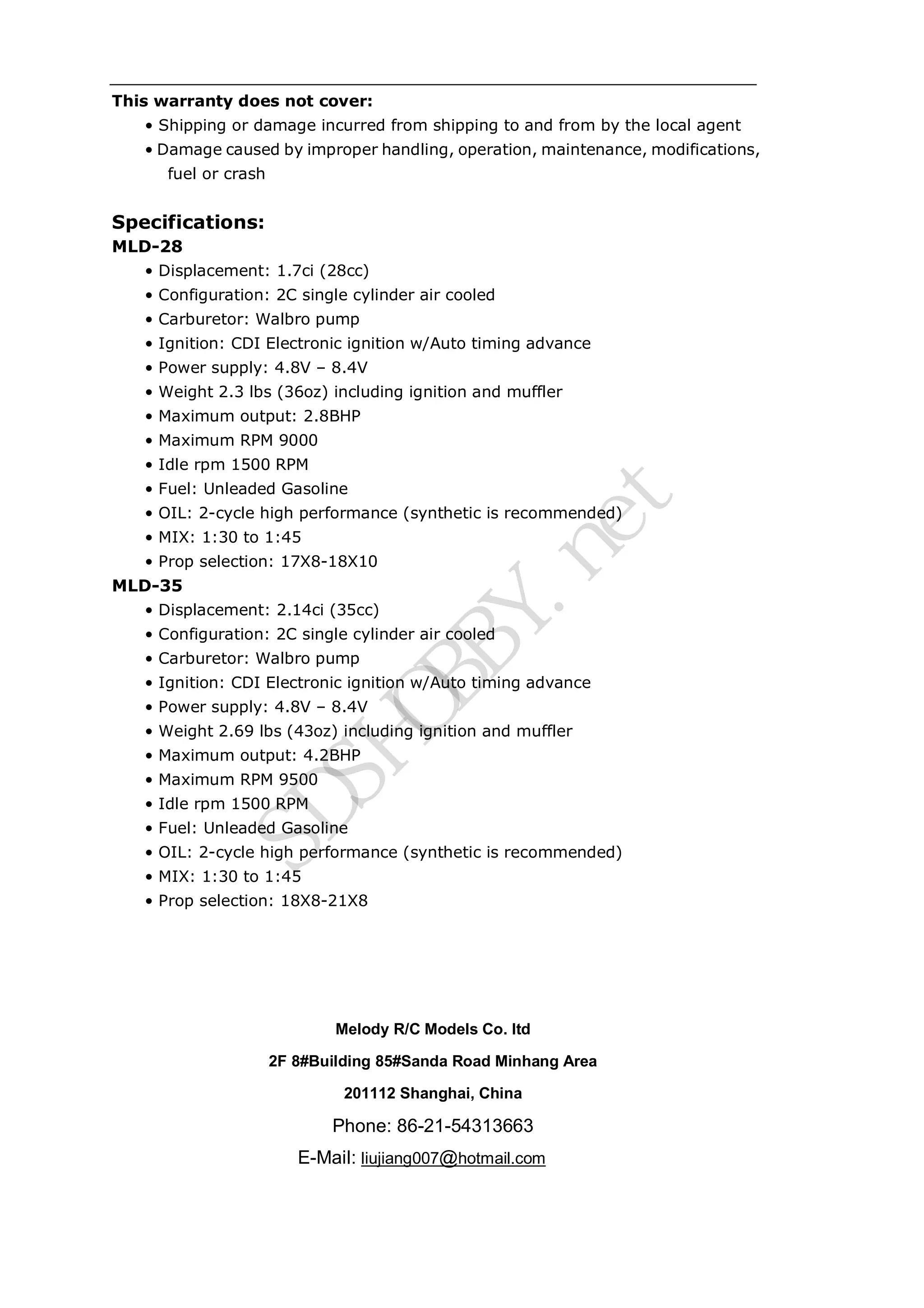 Mld35 engine manual from sdshobby.net