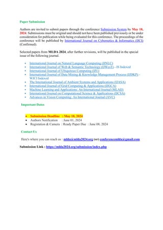 3rd International Conference on Machine Learning, NLP and Data Mining ...