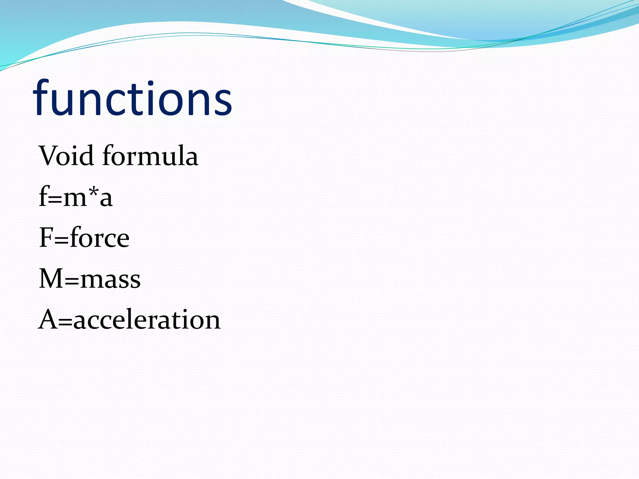Oops project newton second law of motion | PPT