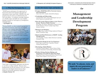 Management and Leadership Development Program Brochure | PDF