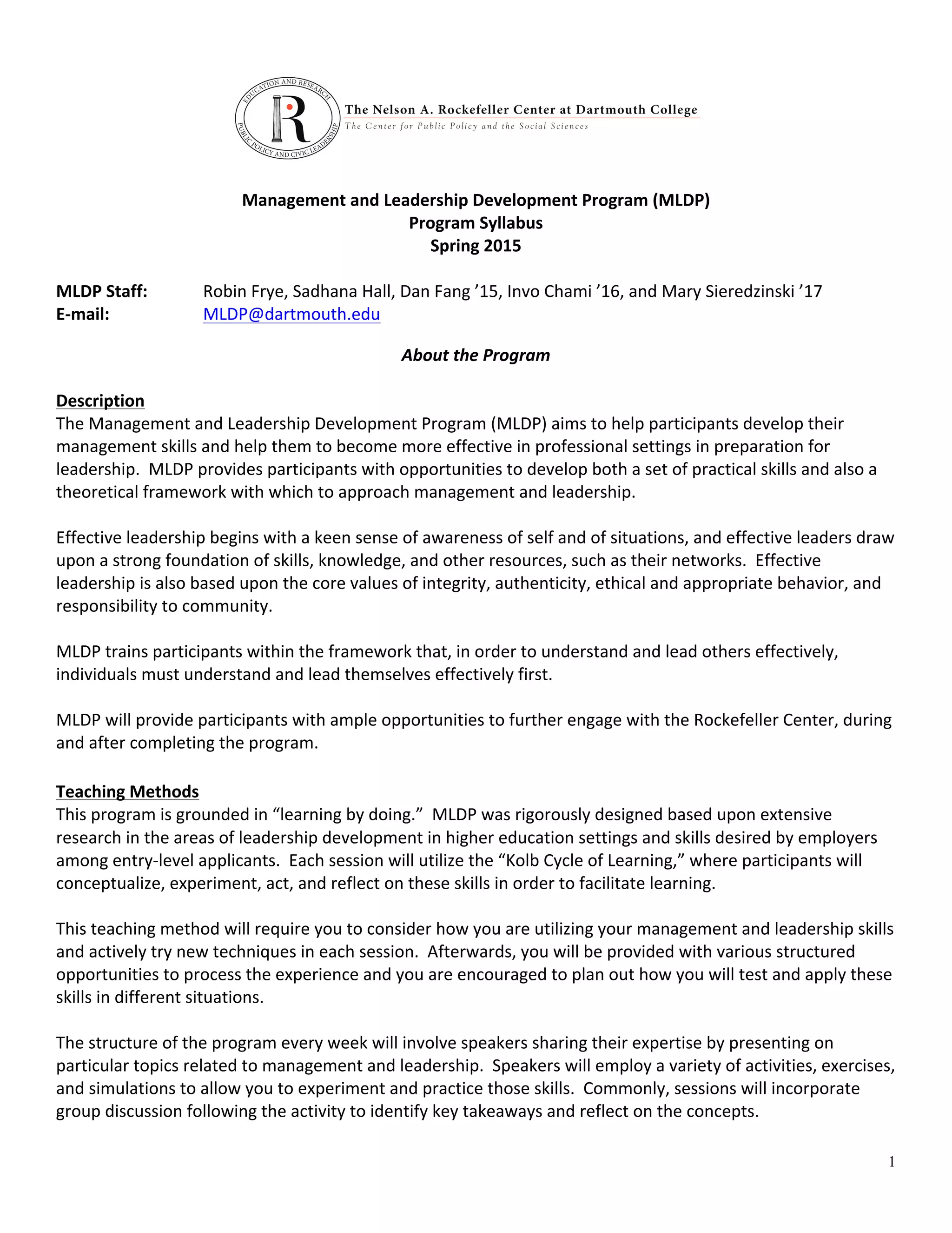 MLDP Program Syllabus | PDF