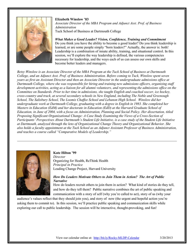 MLDP Session Descriptions and Speaker Bios | PDF