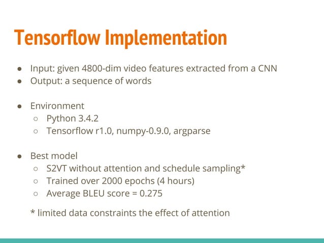 Video Caption Generation Via Seq To Seq Model Tensorflow Implementation Pdf Video Software